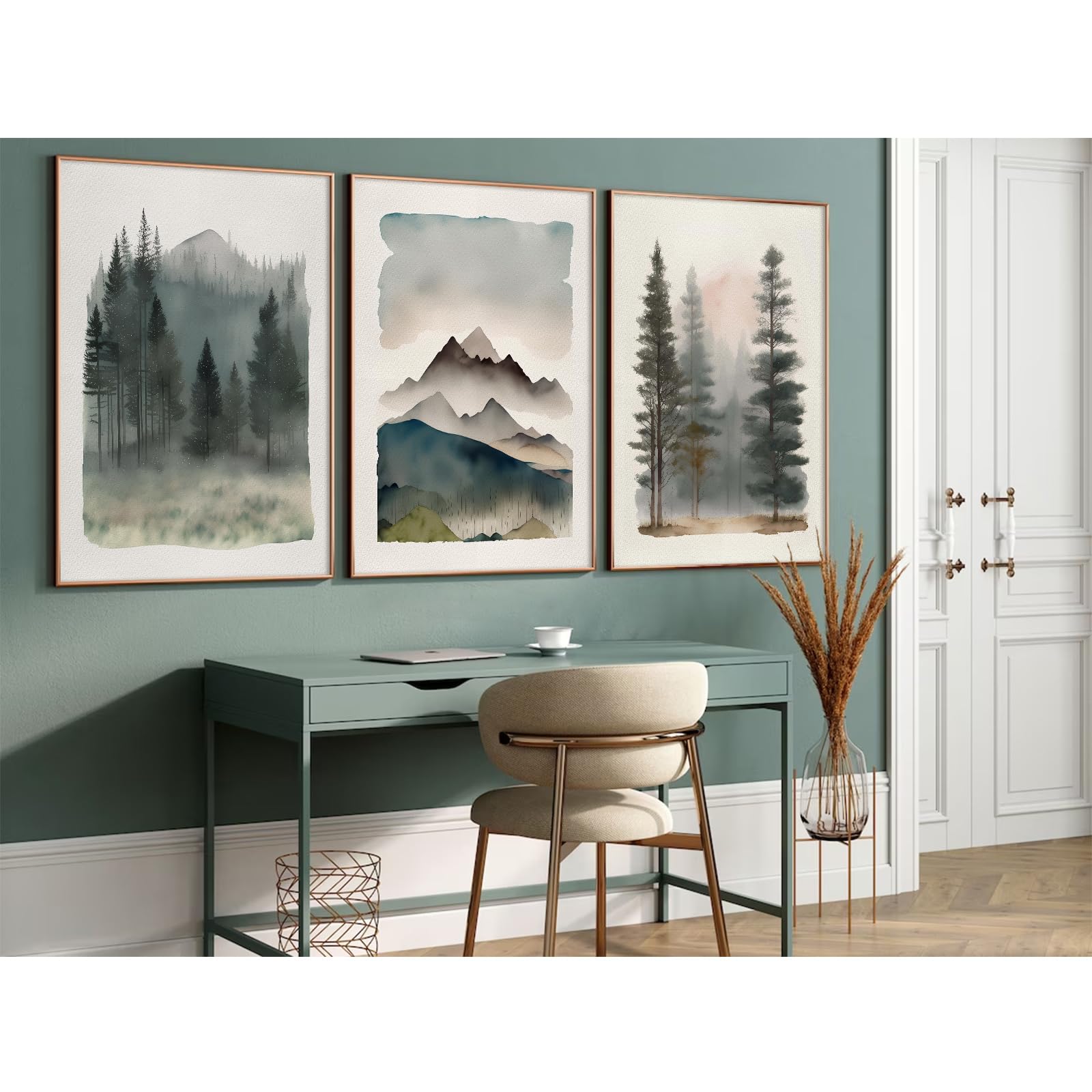 Mua Mountain Forest Wall Art Decor Watercolor Landscape Canvas Pictures ...