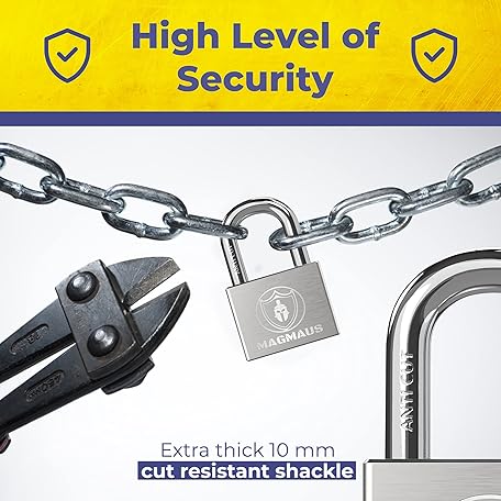 Mua Magmaus® PDL/60 Heavy Duty Lock with 3 Keys [Anti Cut Shackle ...