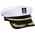 Amazon.com: Captain Hat, Sailor Skipper Cap, Funny Captains, Captains Hat for Men Boating, Used ...