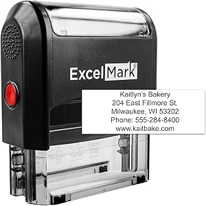 Amazon.com : ExcelMark Large Return Address Stamp - Up to 5 Lines - Custom Self Inking Rubber ...