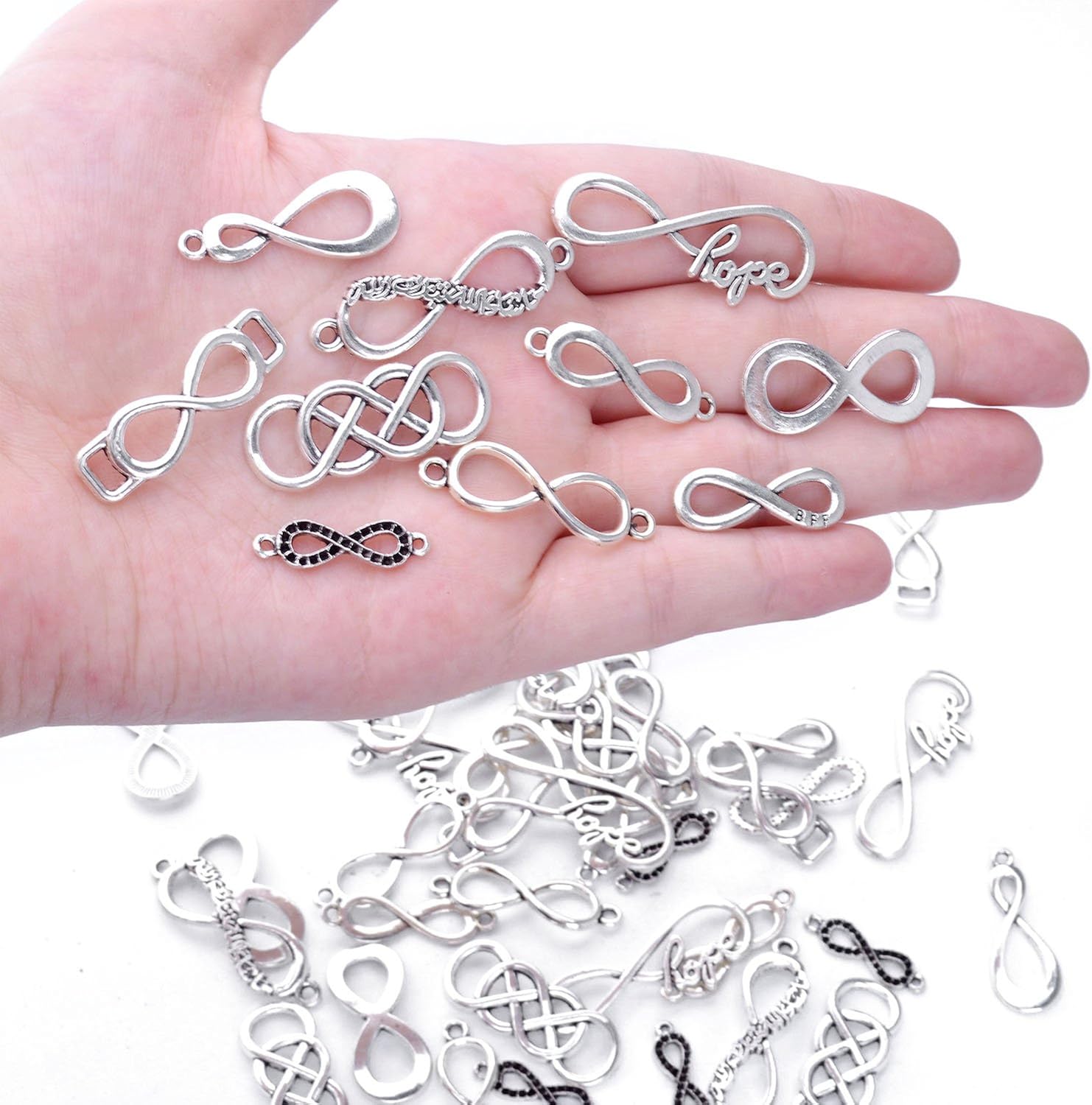 Amazon.com: BronaGrand 50pcs Mixed Infinity Symbol Charms Pendants for ...