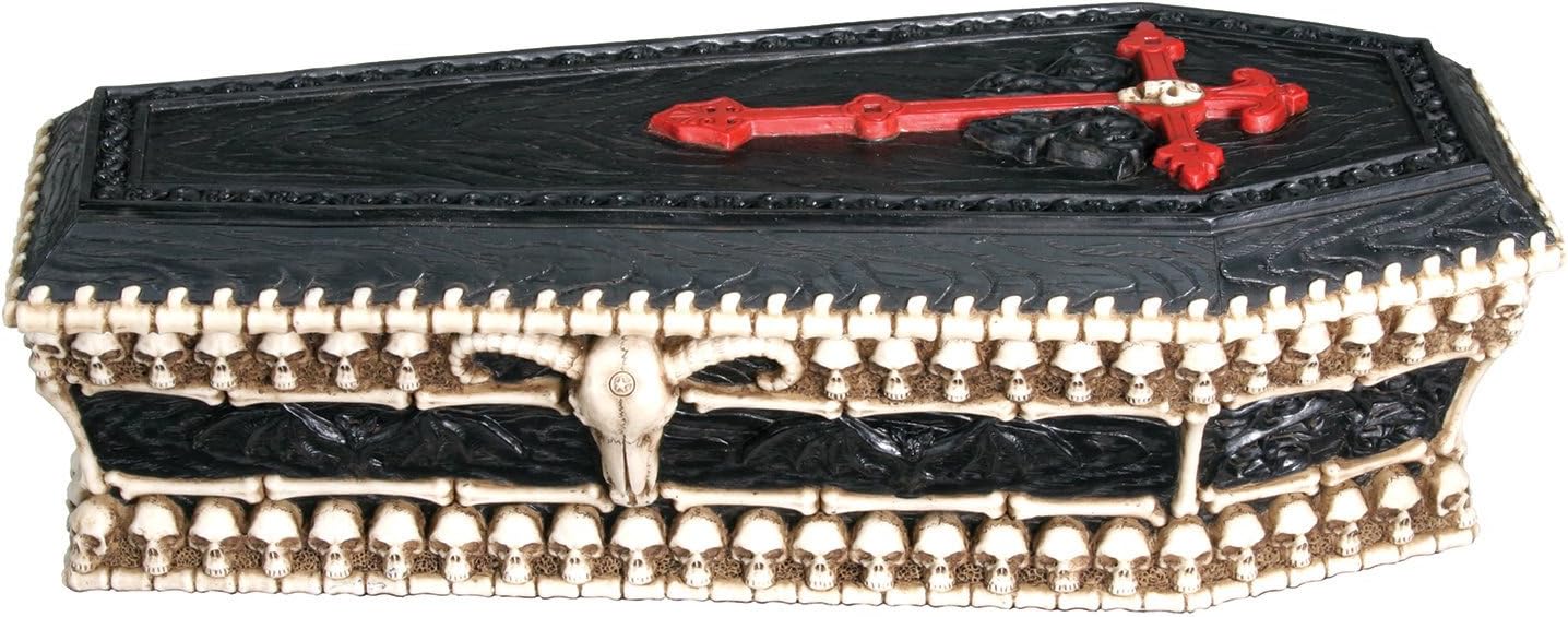 Black Coffin Box - Collectible Vampire Casket Container Gothic Model ...