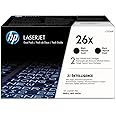 HP 26X (CF226XD) High Yield Black Original Toner, 2 Cartridges : Amazon ...