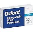 Oxford 63500 Tarjetas de índice rayadas, de gran peso, 7.6 x 12.7 cm ...