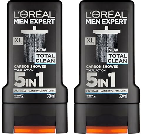 x6 L'Oreal Paris Men Expert 5 in 1 Total Clean Shower Gel 300ml: Amazon ...