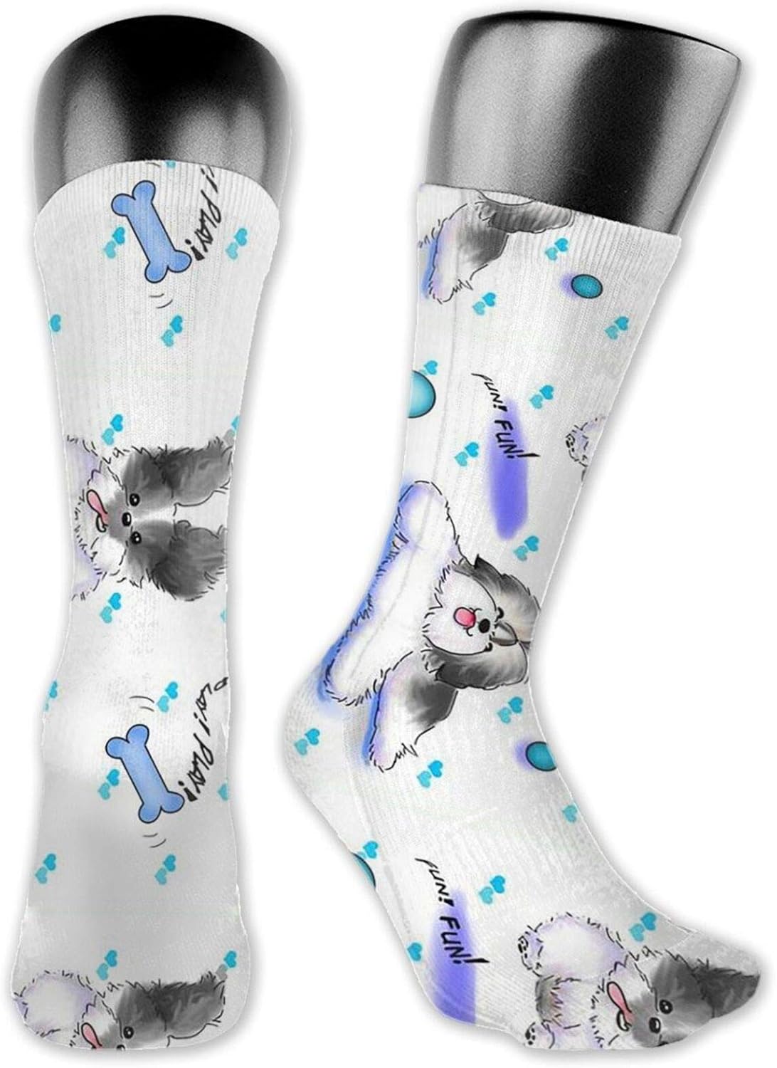 Shih Tzu Play Time Calcetines Personalizados Para Hombre Y Mujer Poli ster 3 2 X 15 8 shih-tzu-play-time-calcetines-personalizados-para-hombre-y-mujer-poli-ster-3-2-x-15-8