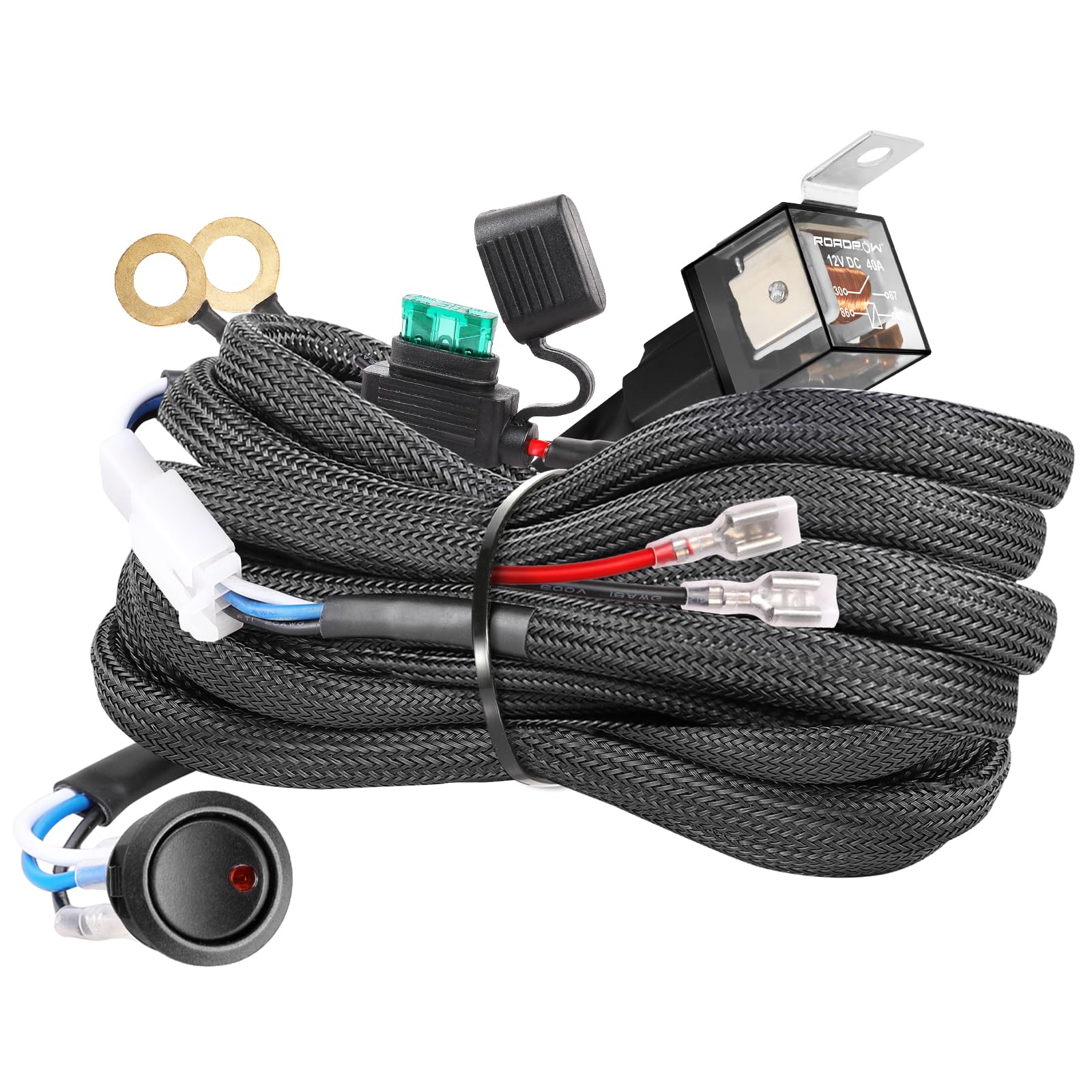 Mua Wiring Harness 1 Lead, OFFROADTOWN Light Bar Wiring Harness Kit 12V ...