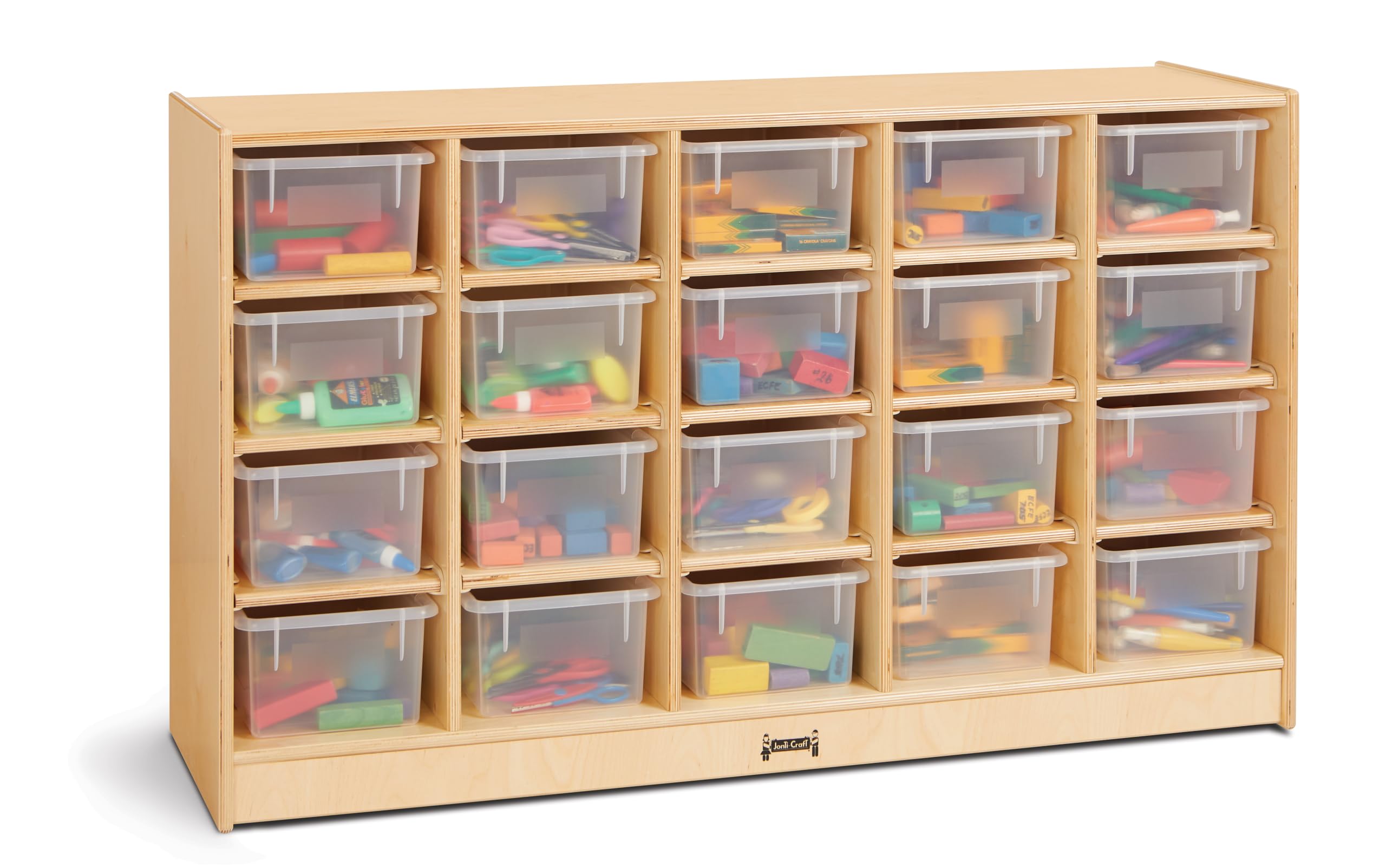 Jonti-Craft 04210JC 20 Cubbie-Tray Mobile Storage with Clear Bins 29.5 ...