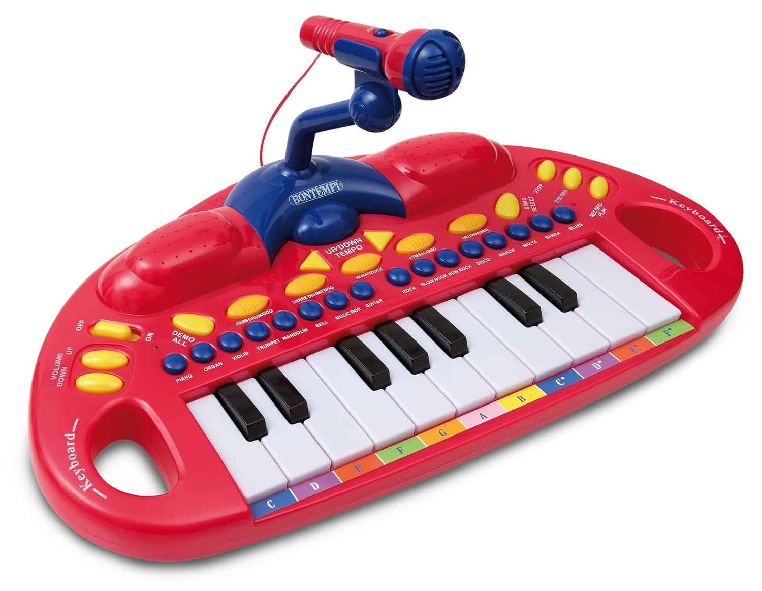 Bontempi 173463 18 Key Electronic Keyboard with Microphone, Multi-Color ...