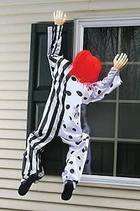 Amazon.com: Fun World Killer Clown Window Hanging Decoration Standard ...
