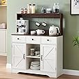 Amazon.com - Wnutrees 39" Farmhouse Coffee Bar Cabinet with 3 Drawers ...