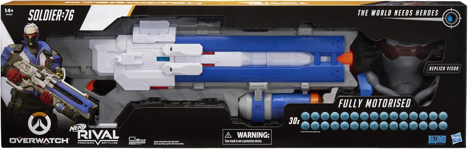Overwatch Soldier, 76 Nerf Rival Blaster and Targeting Visor, Fully ...