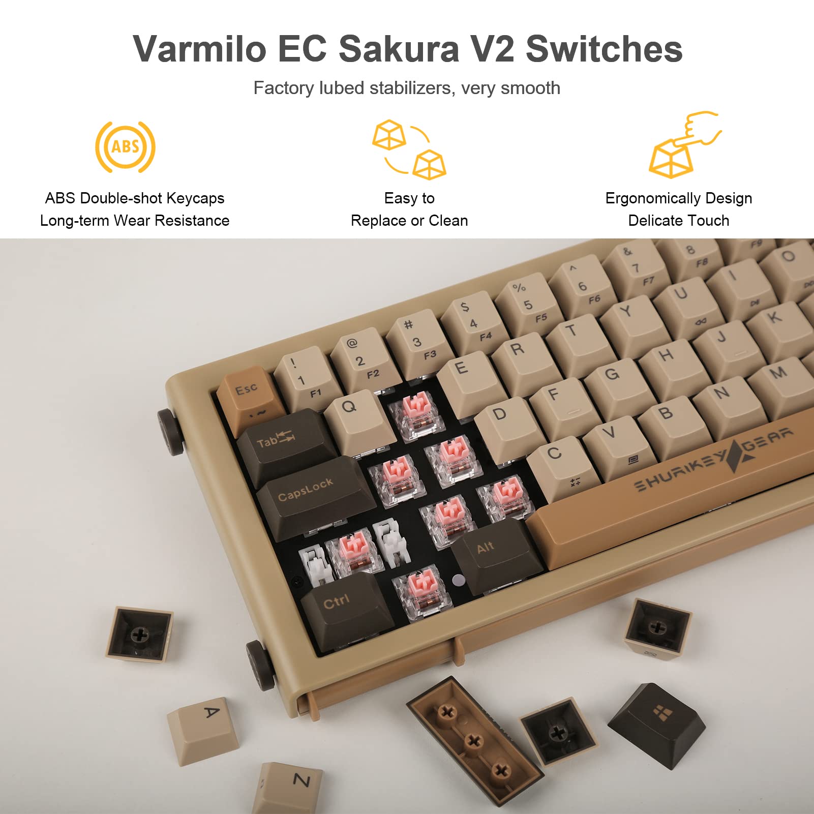 Mua SHURIKEY 65% Mechanical Gaming Keyboard, Varmilo Sakura Switches ...
