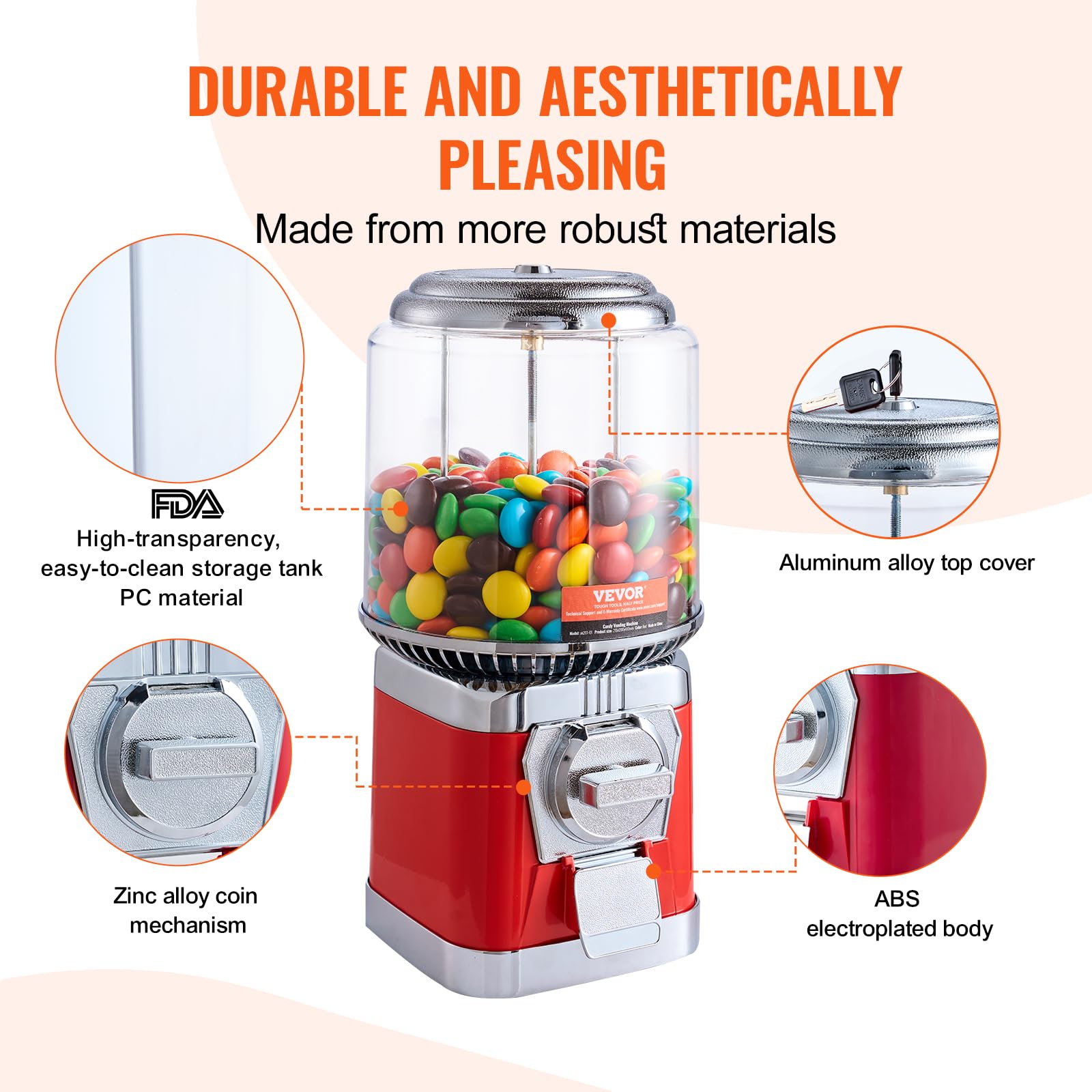 Mua VEVOR Gumball Machine for Kids, 16"H Home Candy Vending Machine, PC ...
