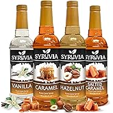 Amazon.com: Syruvia Coffee Syrup Variety Pack Vanilla, Caramel ...