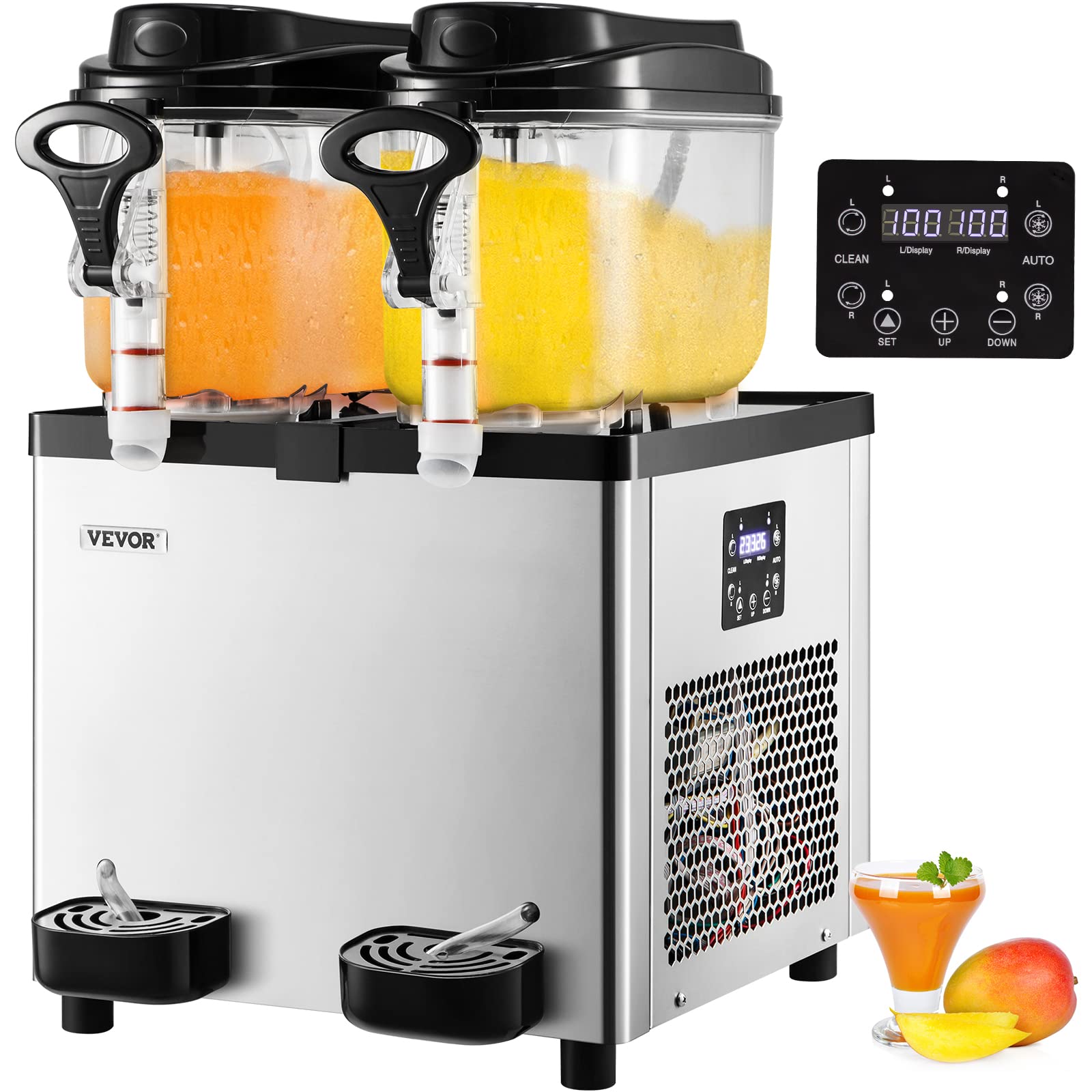 VEVOR Commercial Slushy Machine, 6 L x 2 Tanks 50 Cups Margarita ...