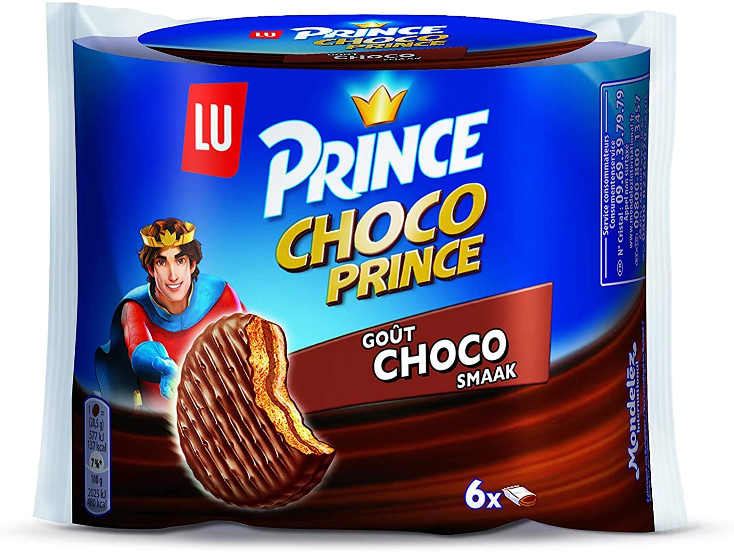 Amazon.com : Lu Prince Choco Biscuits | 6 pieces with chocolate and ...