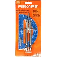 Amazon.com: fiskars metal compass and protractor set : Office Products