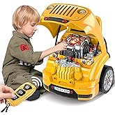 Amazon.com: Playbees Red Truck Engine Repair Toy - Large Mechanic Take ...