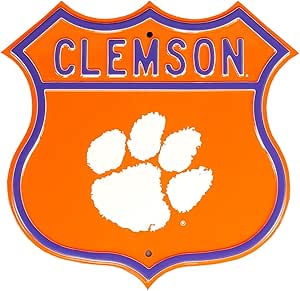 Amazon.com : CLEMSON TIGERS "CLEMSON SC" "Paw" logo AUTHENTIC METAL ...