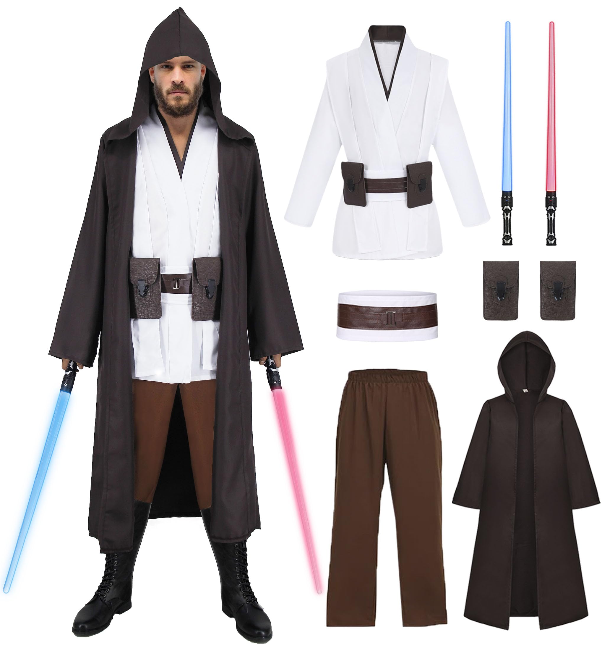 Adult Jedi Costume Men Cosplay Anakin Skywalker Obi Wan Kenobi ...