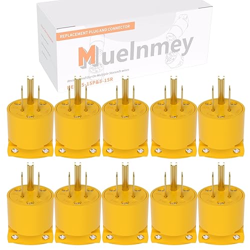 Muelnmey 10PCS Extension Cord End Electrical Replacement Plug NEMA 5 ...
