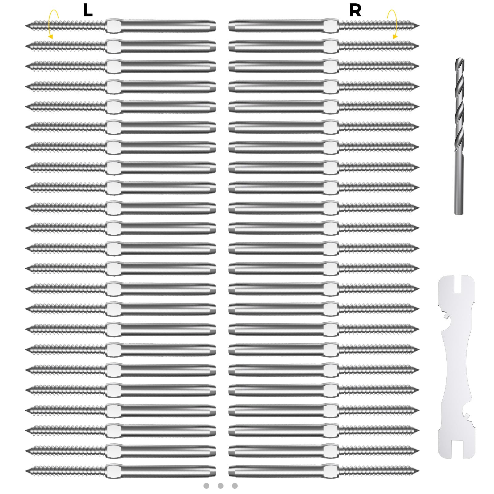 WAYSKA 60 Pack T316 Marine Grade Stainless Steel Cable Railing Hardware ...