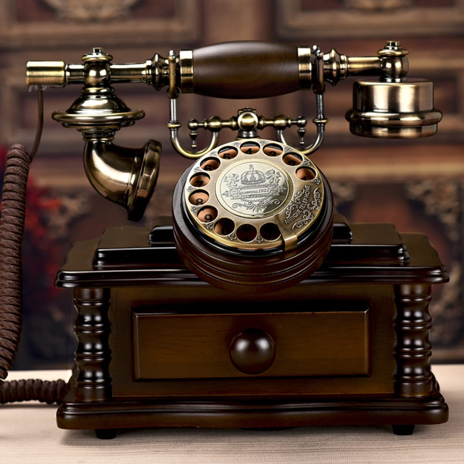 Mua YIDAX Solid Wood Retro Corded Phone, Home Office Vintage Landline ...