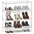 Amazon.com: Aquiver 4-Tier Acrylic Shoe Rack - Shoe Rack Organizer ...