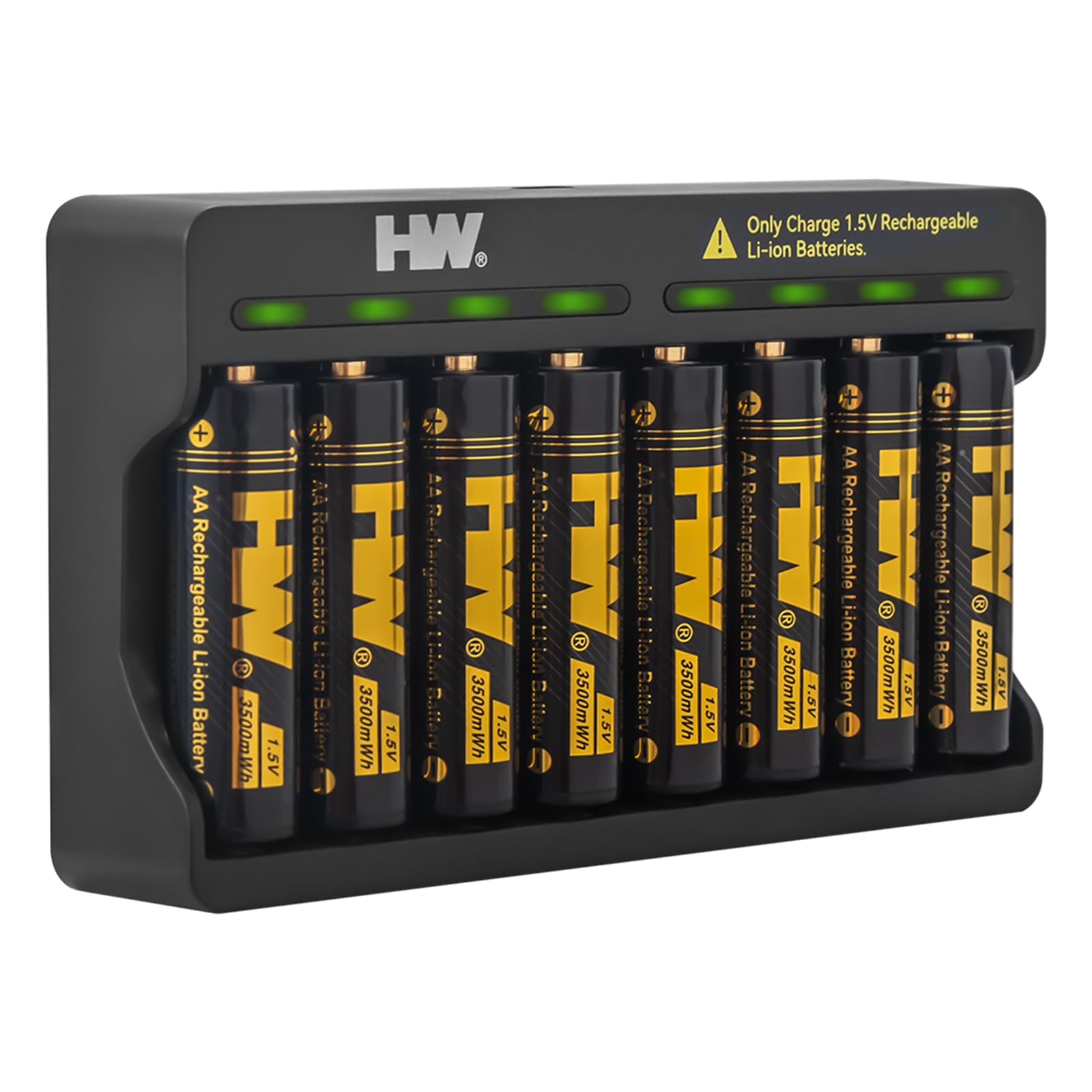 HW Rechargeable Lithium AA Batteries, 8 Pack 1.5V 3500mWh Li-ion aa ...