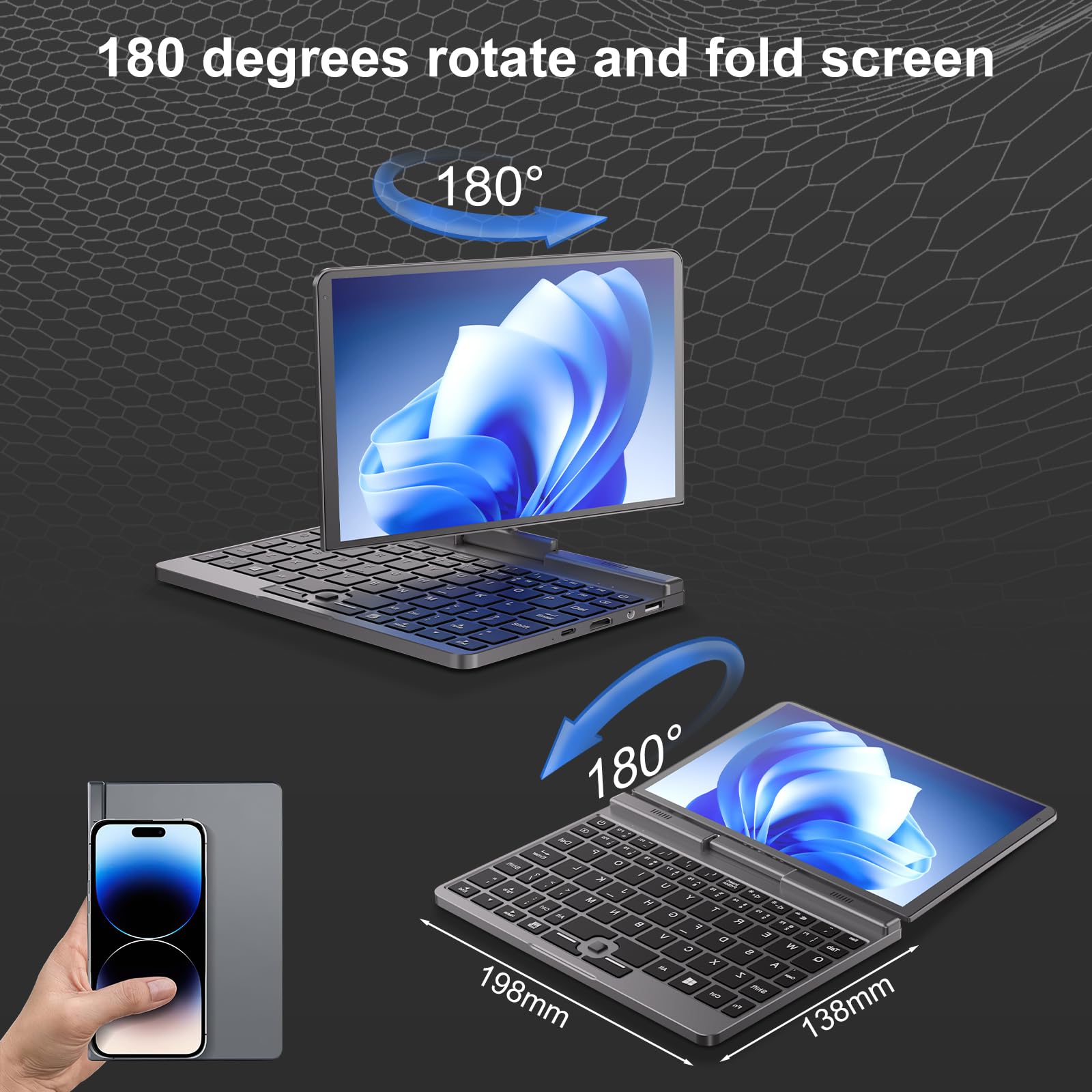 Mini Laptop PC All Metal 8-Inch Touchscreen Gaming Notebook Computer ...