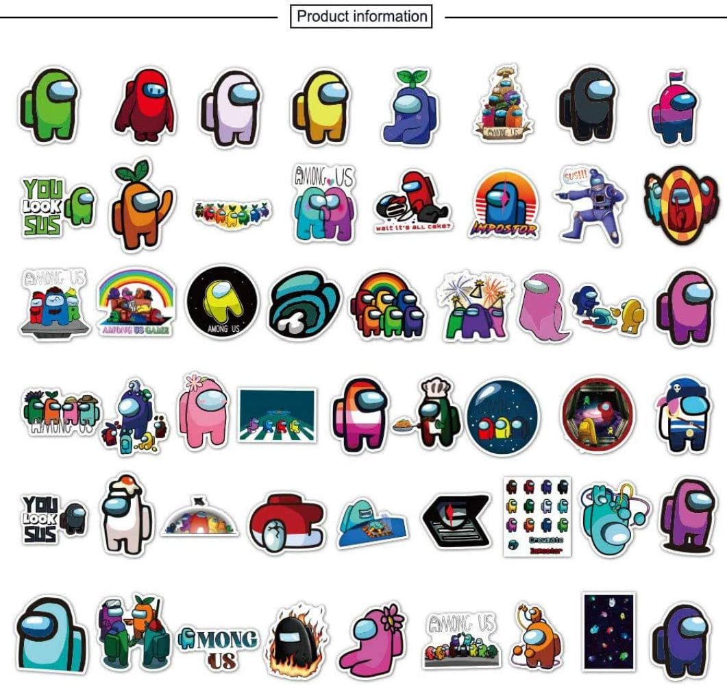 Lanseede Among Us Stickers|50 Pack |Vinyl Waterproof Stickers for ...