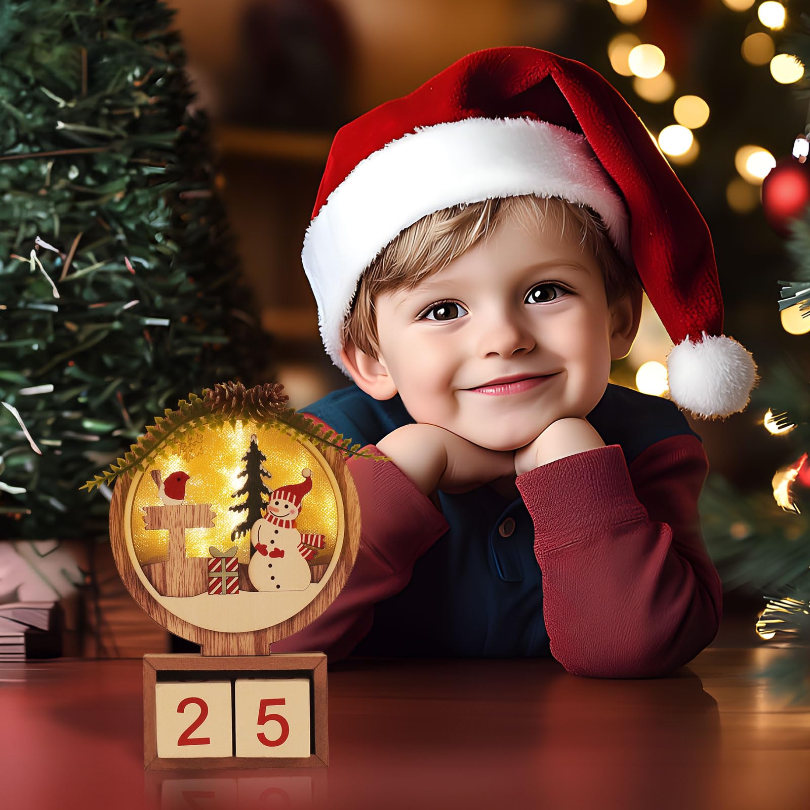Mua Christmas Advent Calendar, Wooden Countdown Calendar Decorations ...