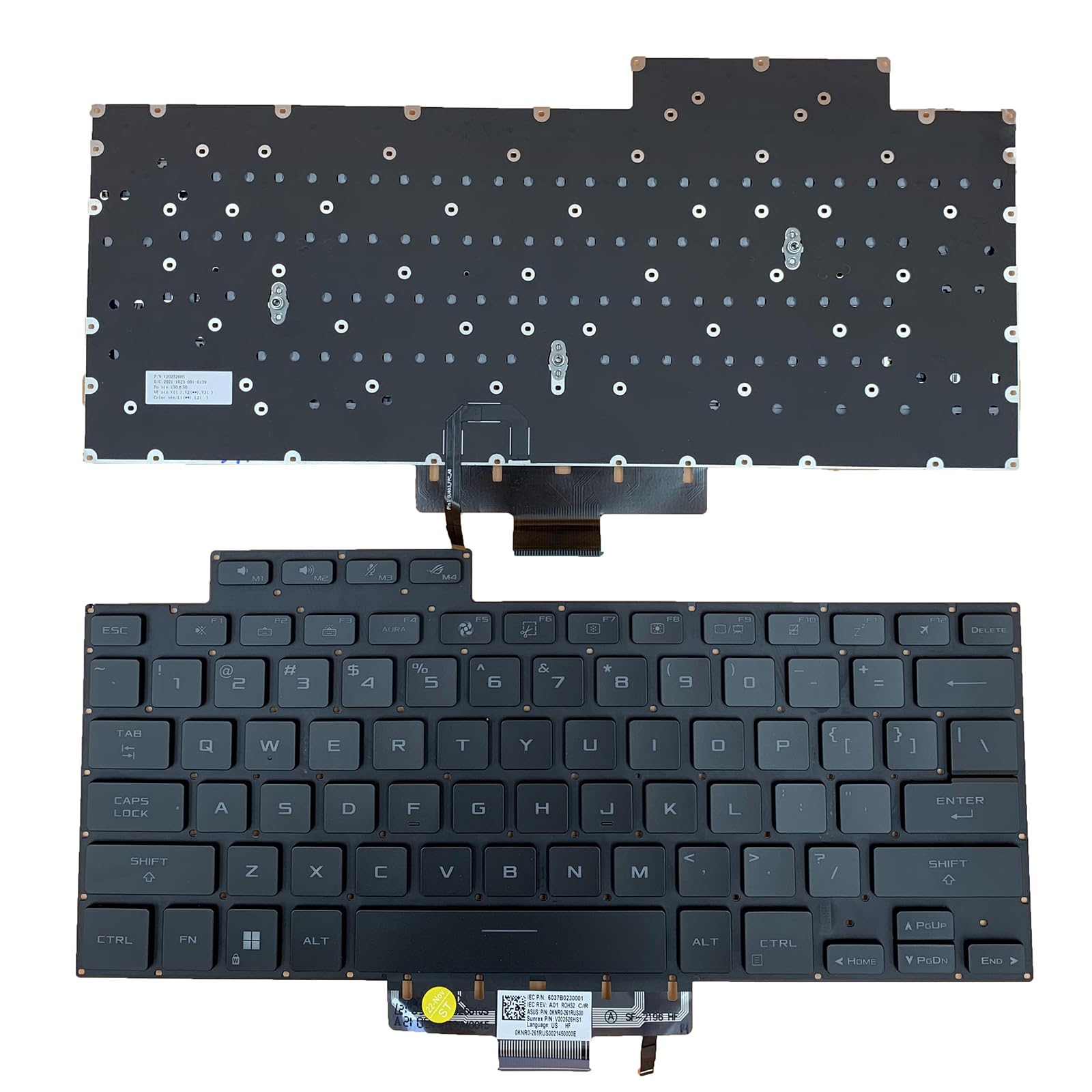 Siakoocty Laptop Replacement US Layout RGB Backlight Keyboard for ASUS ...