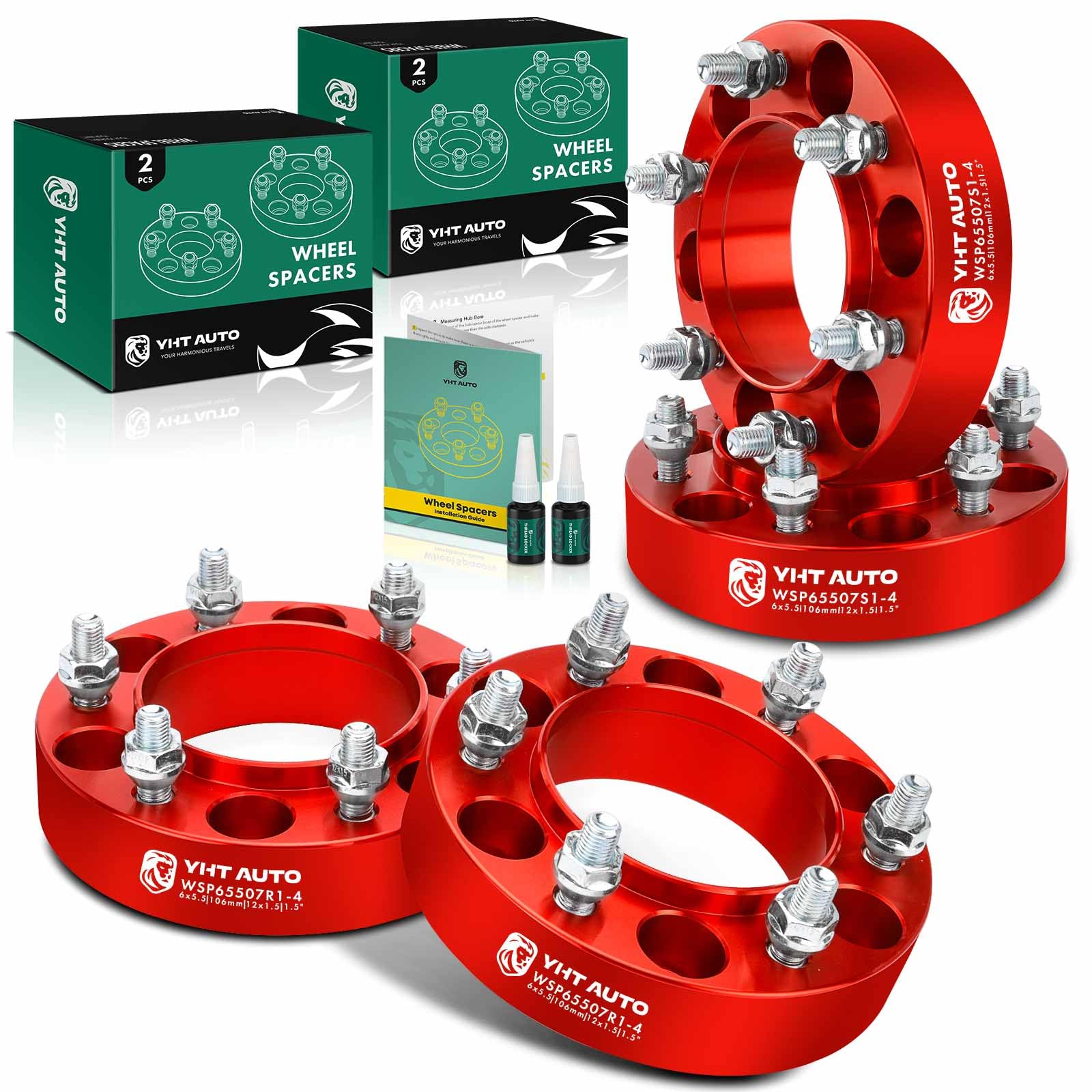 YHTAUTO 6x5.5 Hubcentric Wheel Spacers 1.5 inch Fits Toyota Tacoma ...