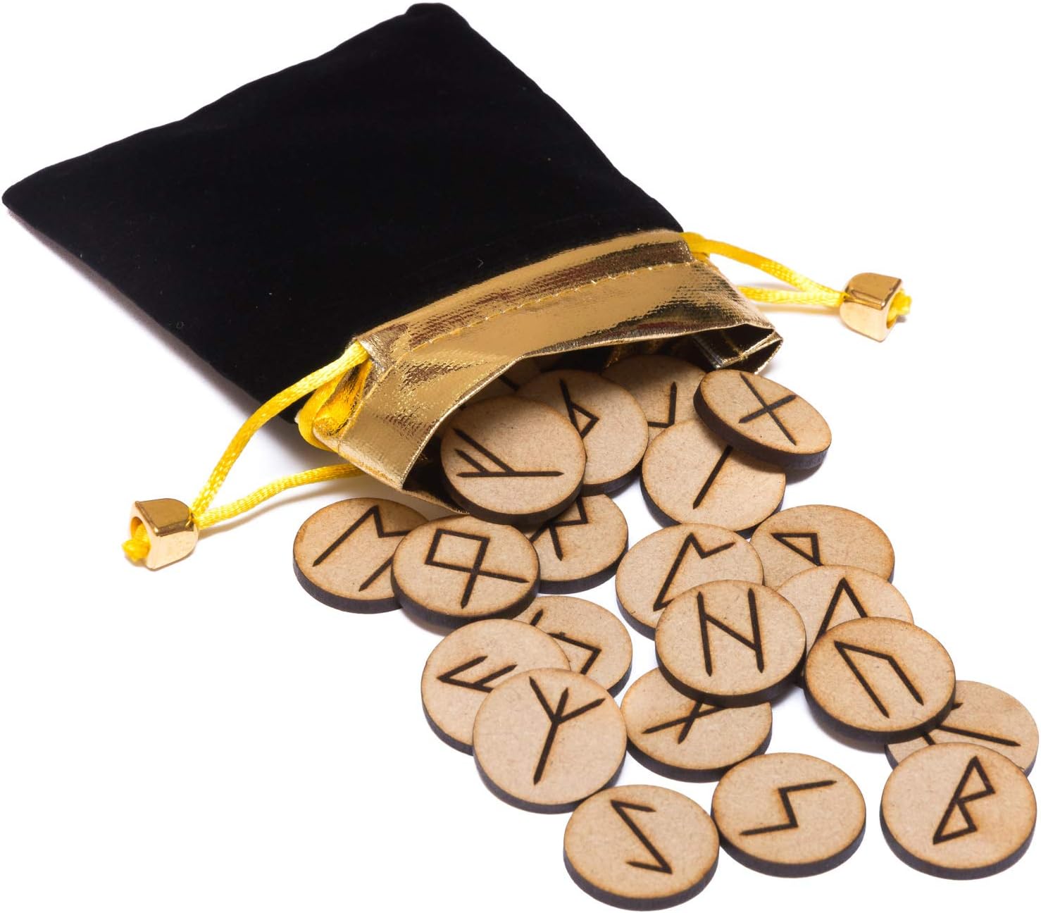 wiccan star Engraved Magic Rune Stones set (25 Pieces) with 5 different ...