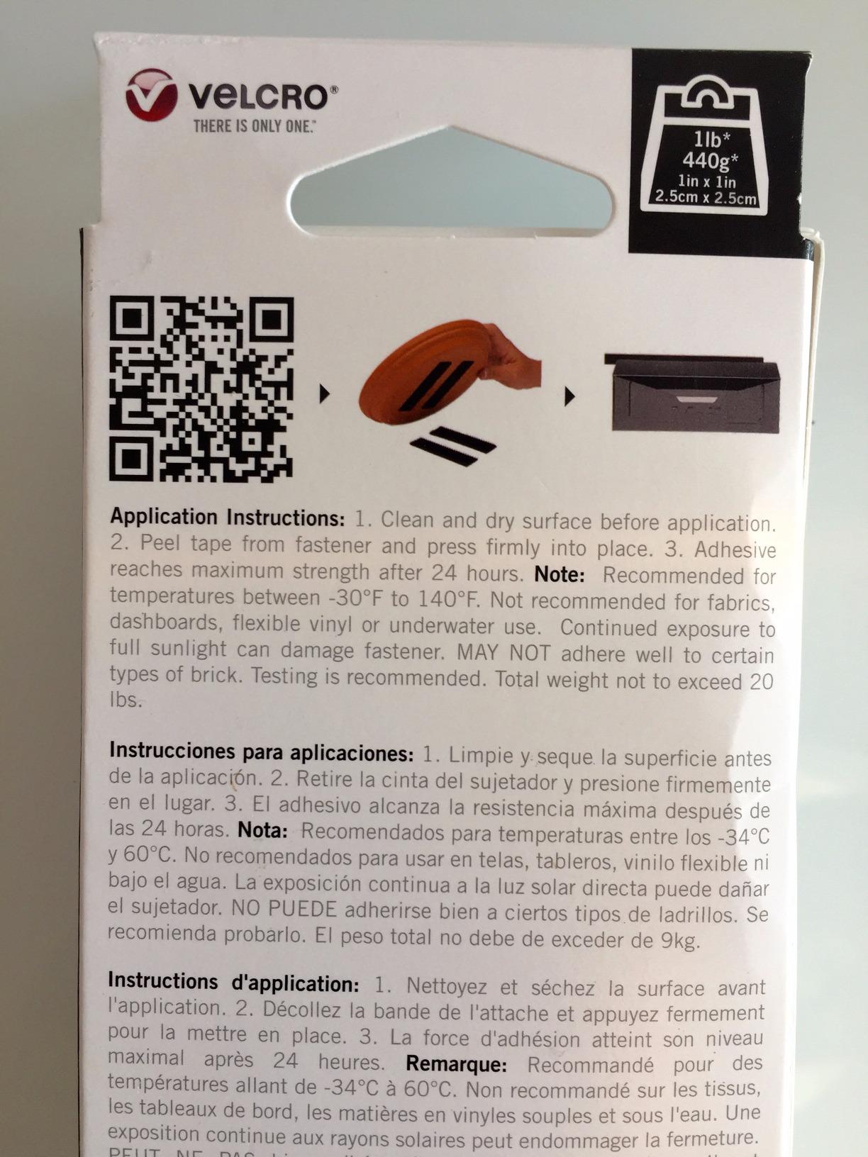 $2/mo - Finance VELCRO Brand Outdoor Heavy Duty Strips | 4 x 1 Inch Pk ...