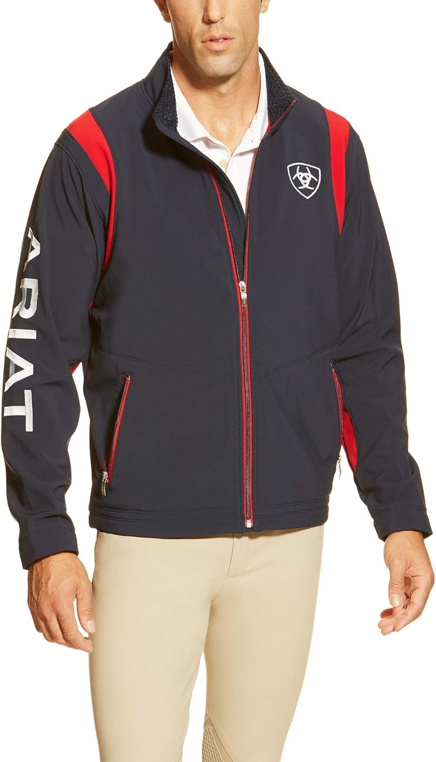 Amazon.com: ARIAT Men's Team Logo Softshell Jacket Navy Small US: Shoes