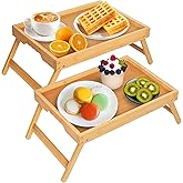 Amazon.com - Artmeer Bed Tray Table with Folding Legs,Bamboo Breakfast in Bed for TV Table ...