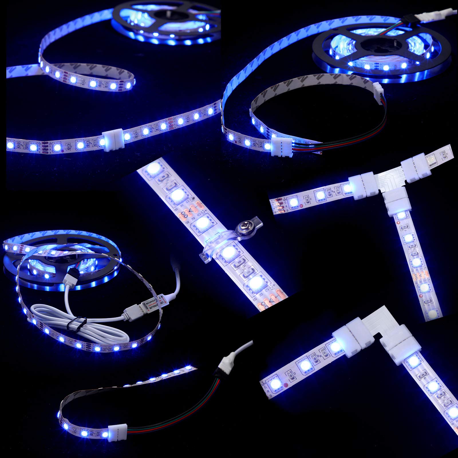 5050 4 Pin RGB 10mm LED Strip Connector Kit RGB Extension Cable, LED ...