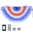 Russell Decor Pleated American Flag LED Lights 4 x 2 Feet Patriotic ...