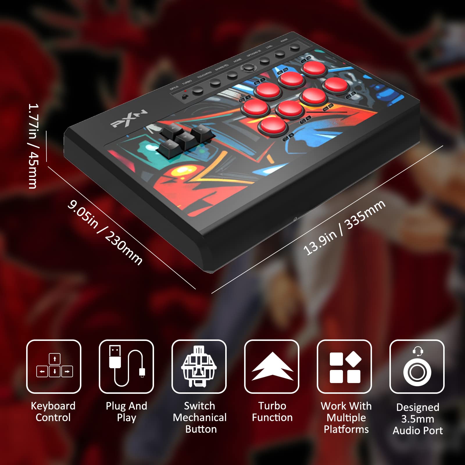 Mua PXN Arcade Fight Stick, X8 Street Fighter Arcade Game Fighting Joystick with USB Port, with ...