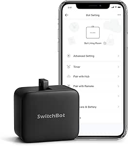 SwitchBot Smart Switch Button Pusher - No Wiring, Wireless App or Timer Control, Add SwitchBot ...