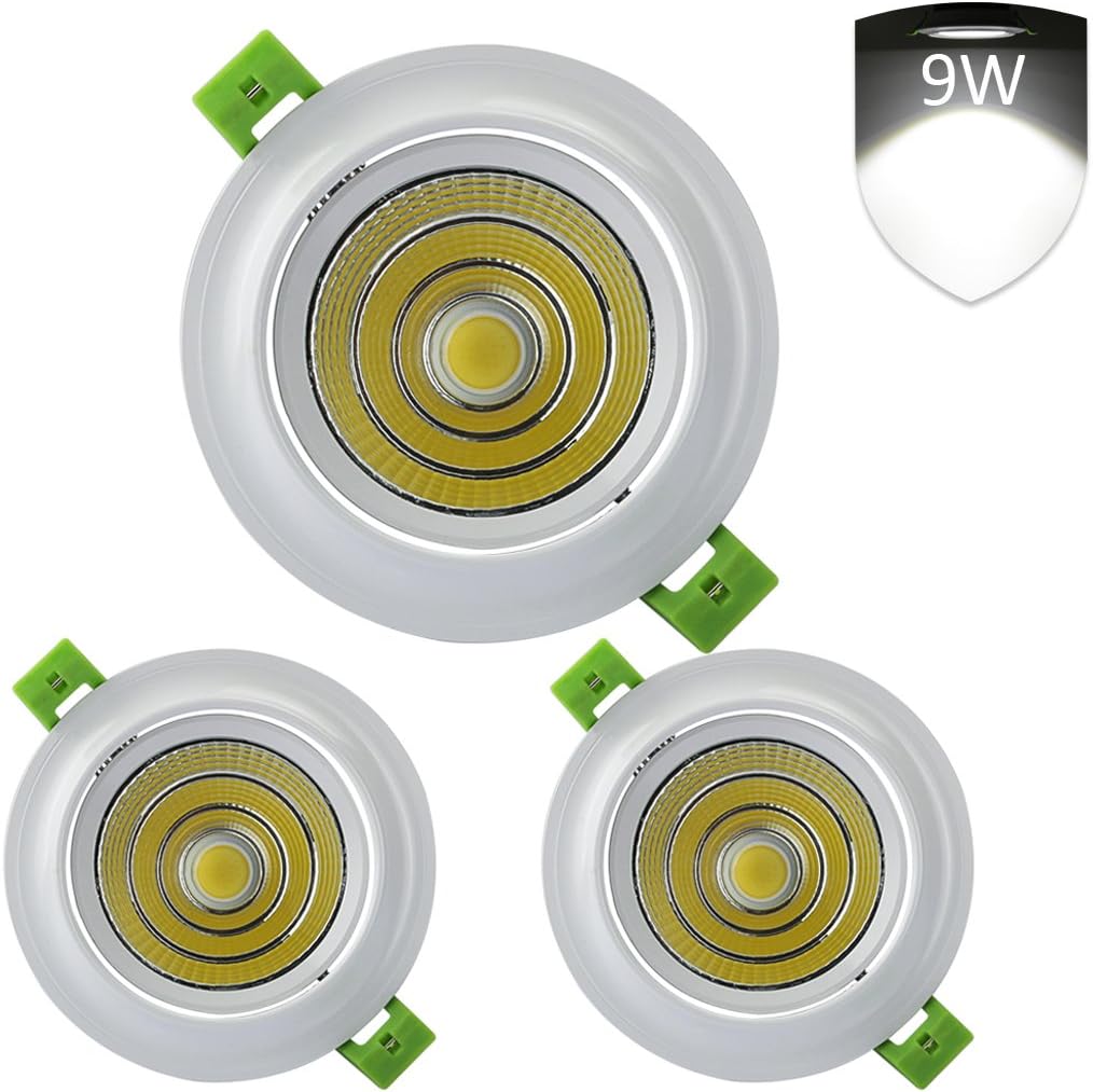 LEDMO 3-Pack 9W LED Downlights Recessed Ceiling Lights Bulbs Flush ...
