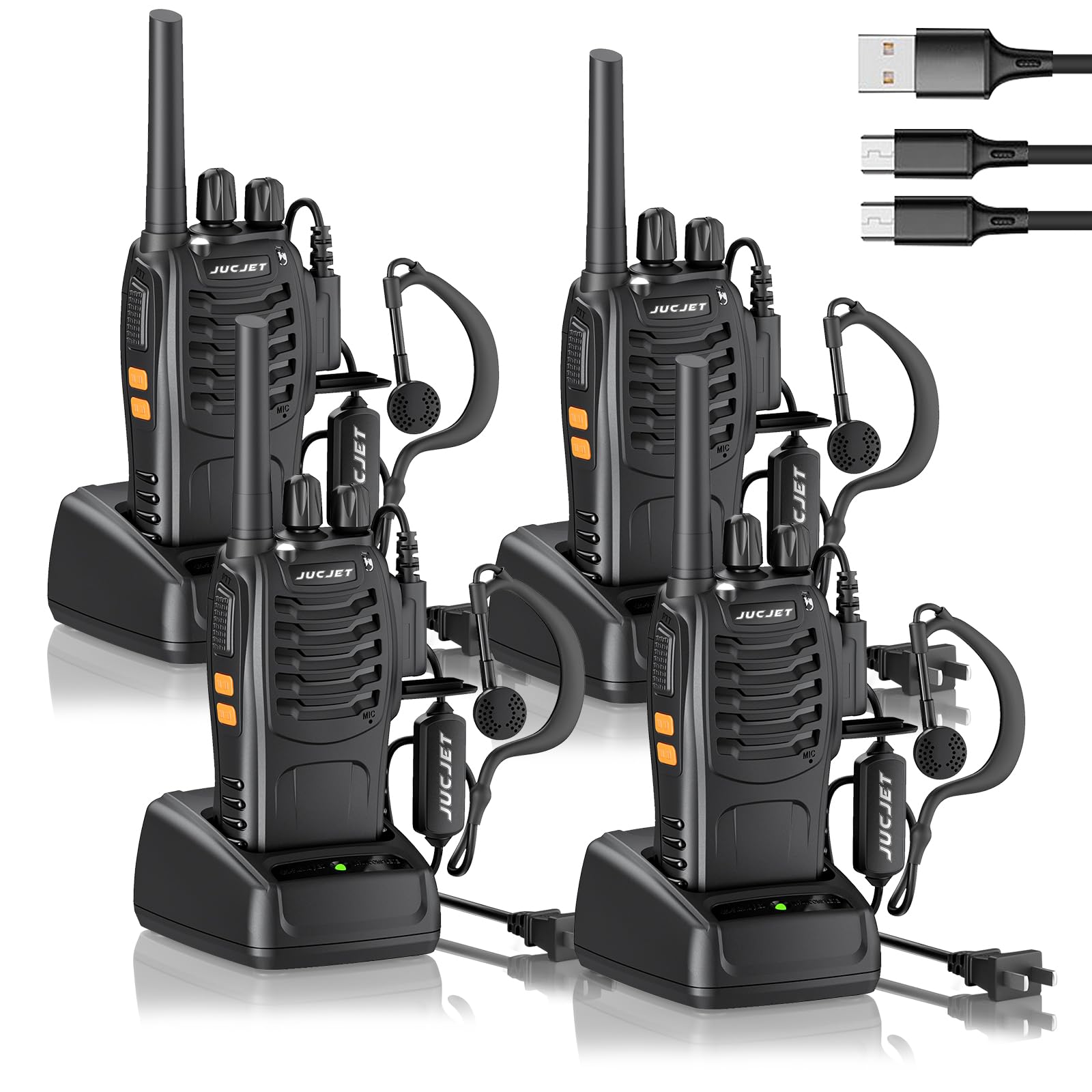 JUCJET H888S ?4 Pack? Walkie Talkies Handheld Two Way Radio with ...