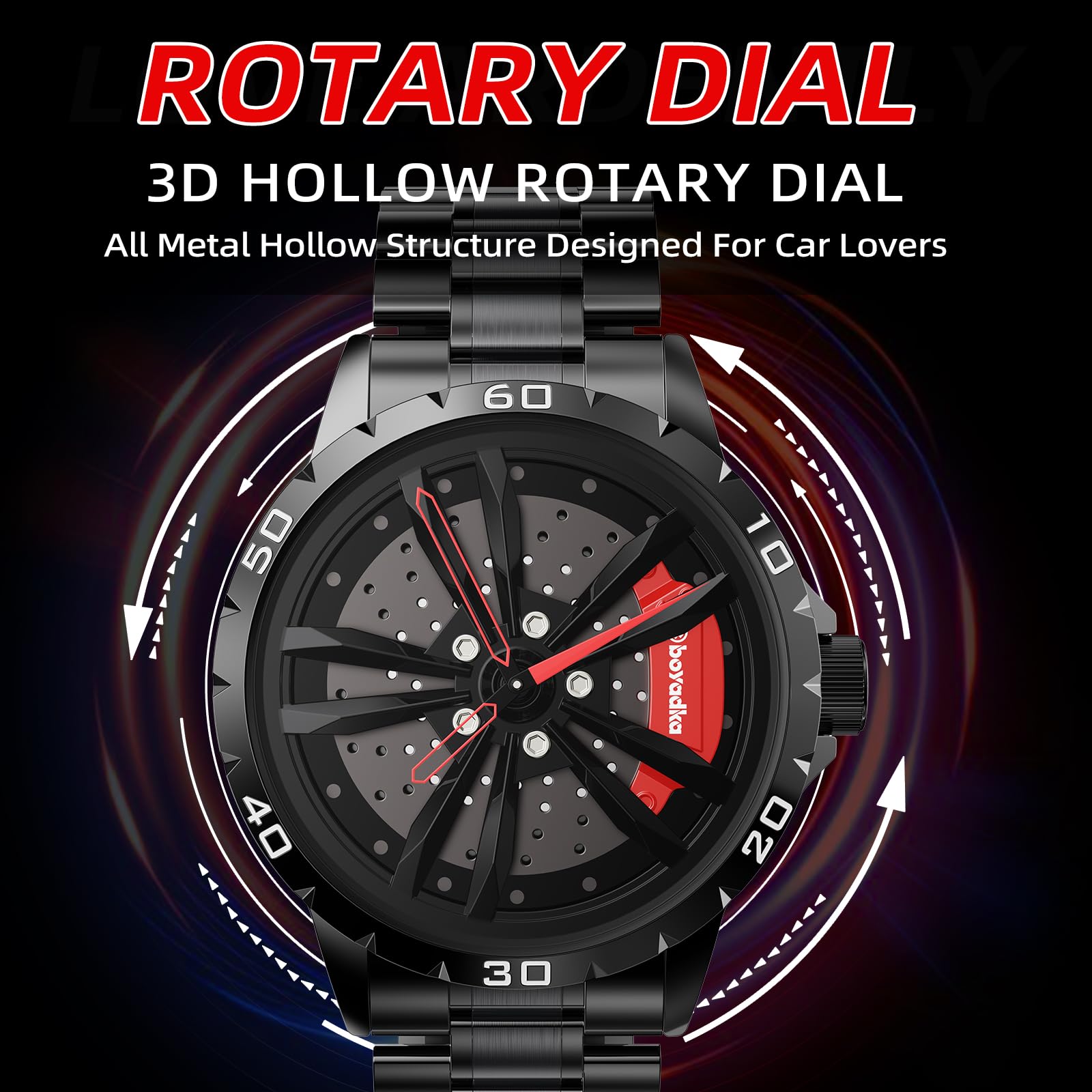 Mua ORARA Car Wheel Watches for Men, Spinning Car Wheel Watch with ...