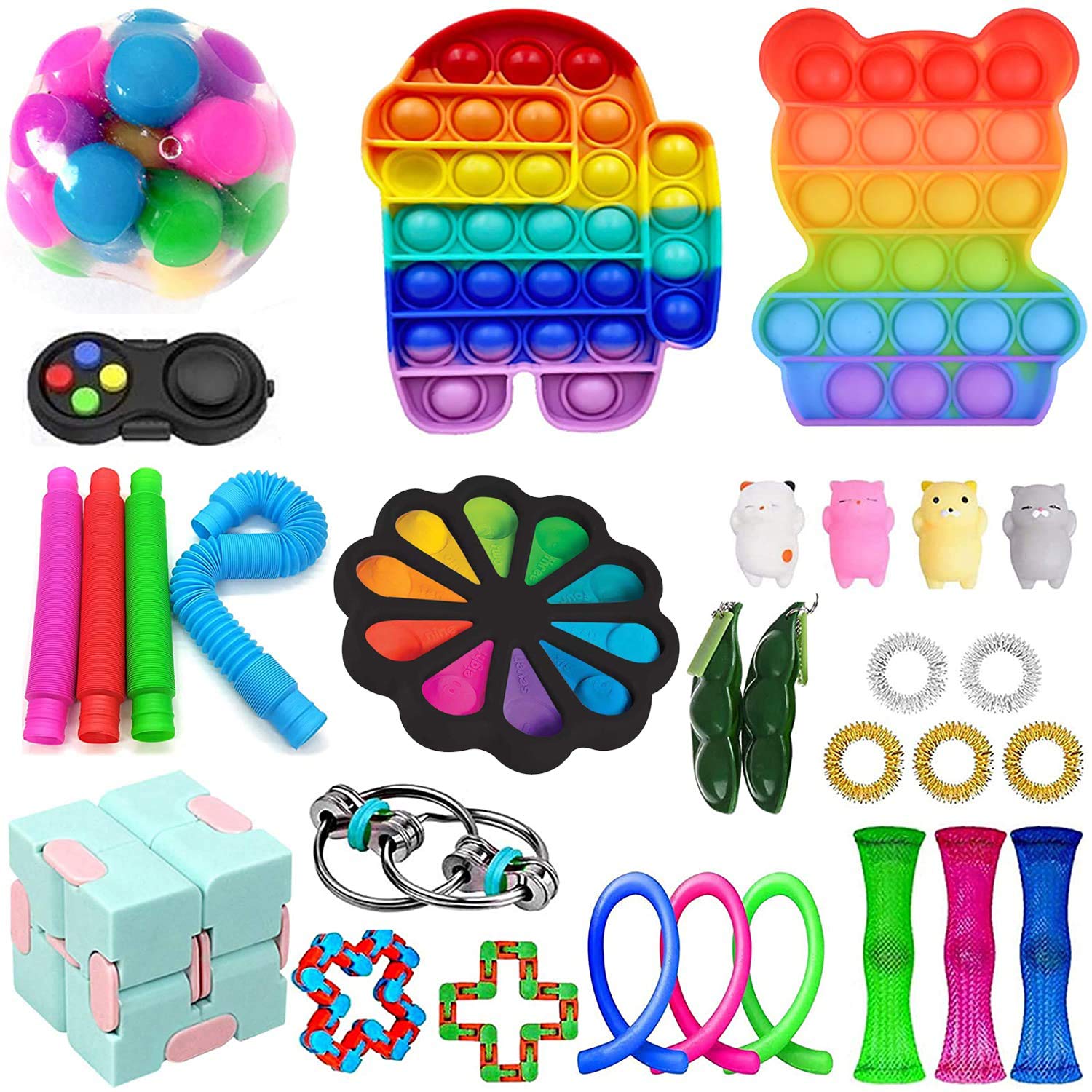 Yoskog Sensory Fidget Toy Pack Fidget Toys Set Push Pop | Desertcart INDIA