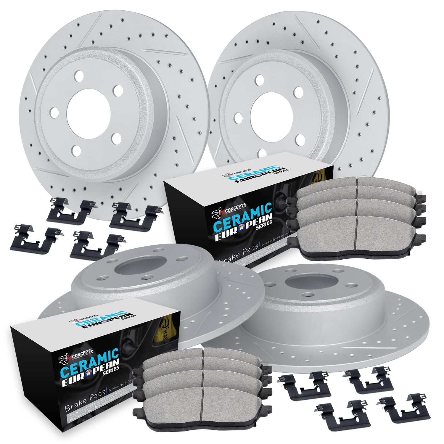 R1 Concepts Front and Rear Brake Kit For 2017-2019 Volvo S90, 2019 ...