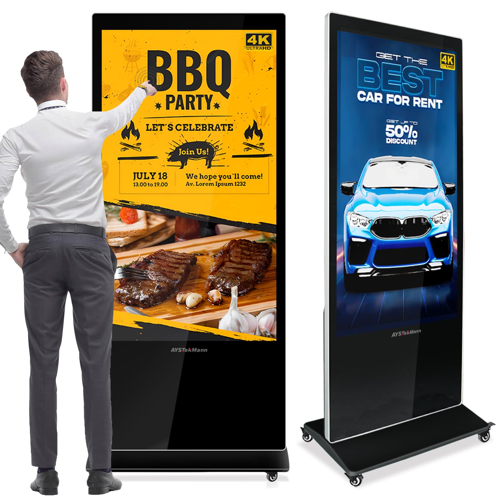 Mua AYSTekMann 65" Digital Signage Displays, 4K LCD Capacitive Touch ...