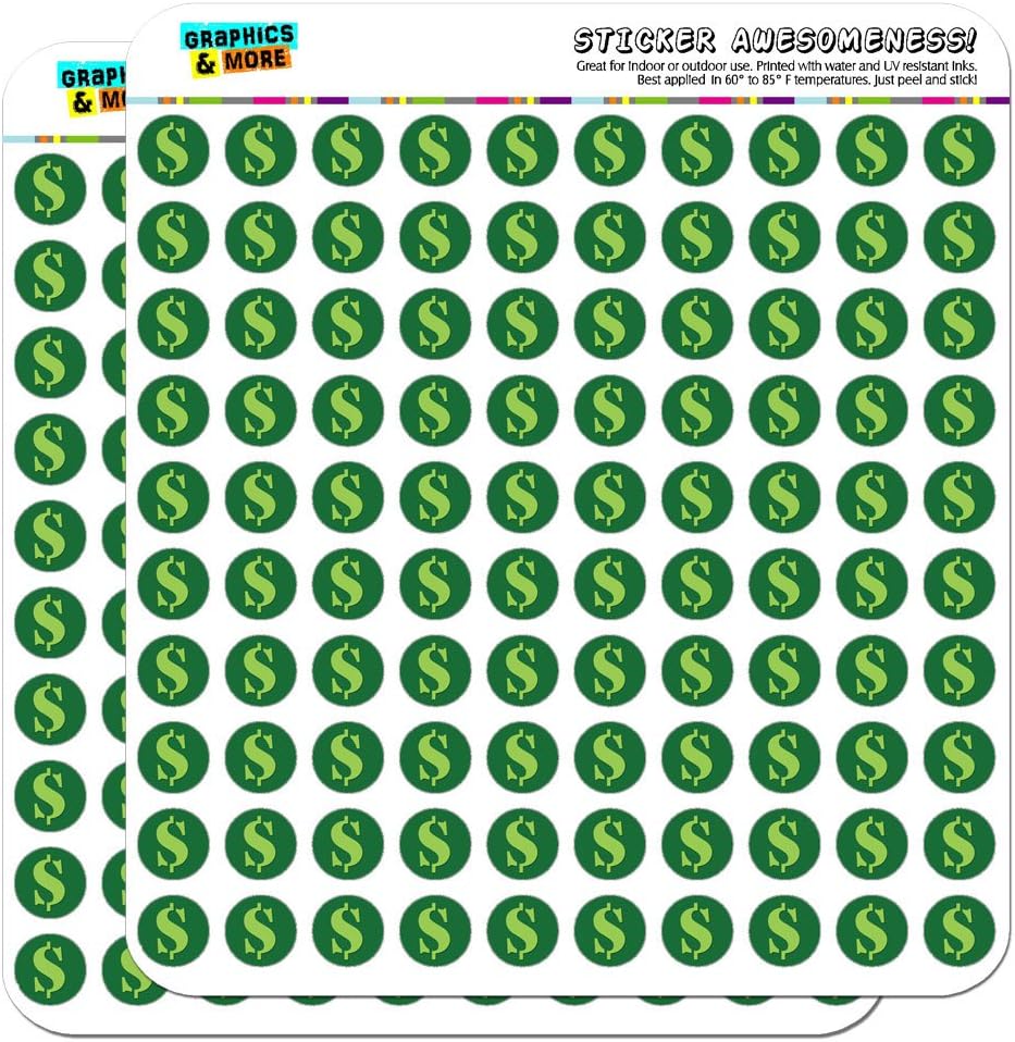 Amazon.com: Dollar Sign Money 1/2" (0.5") Planner Calendar Scrapbooking ...